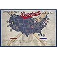 Amazon.com: Pro Baseball Stadium Scratch Off Map; Ballpark Stadium ...