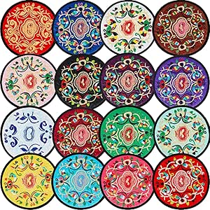 Amazon.com: 16 Pieces Cloth Coasters 5.12 Inch/ 13cm, Indian Decorative ...