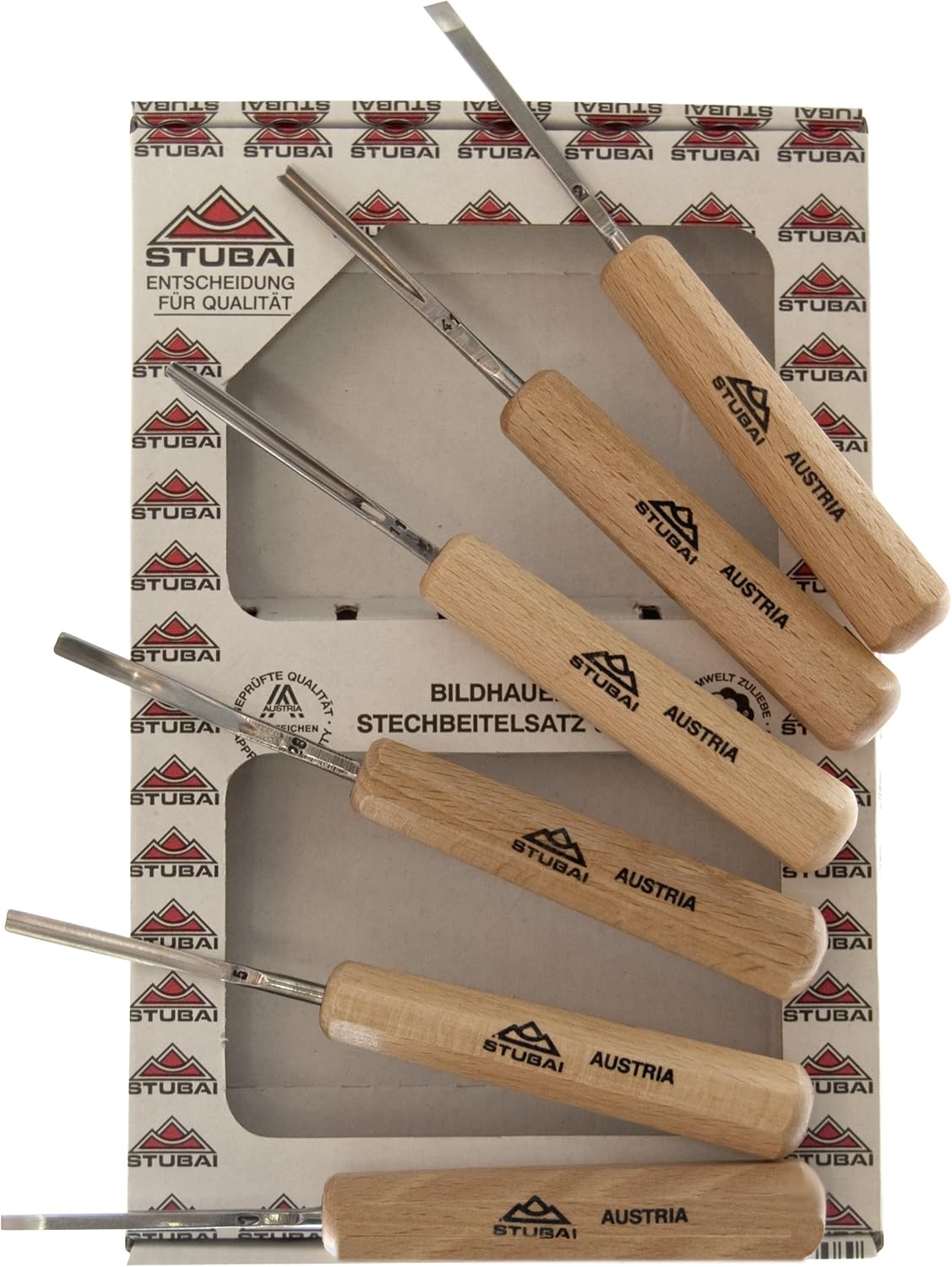 Stubai 585606 Jeu de gouges mini, manche 100mm, 6-pcs, Argent/Beige ...