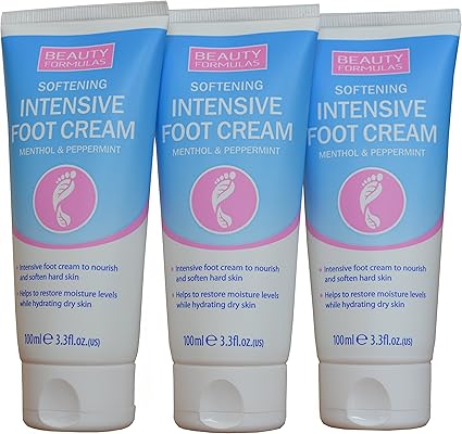 THREE PACKS of Beauty Formulas Intensive Foot Cream 100ml: Amazon.co.uk ...