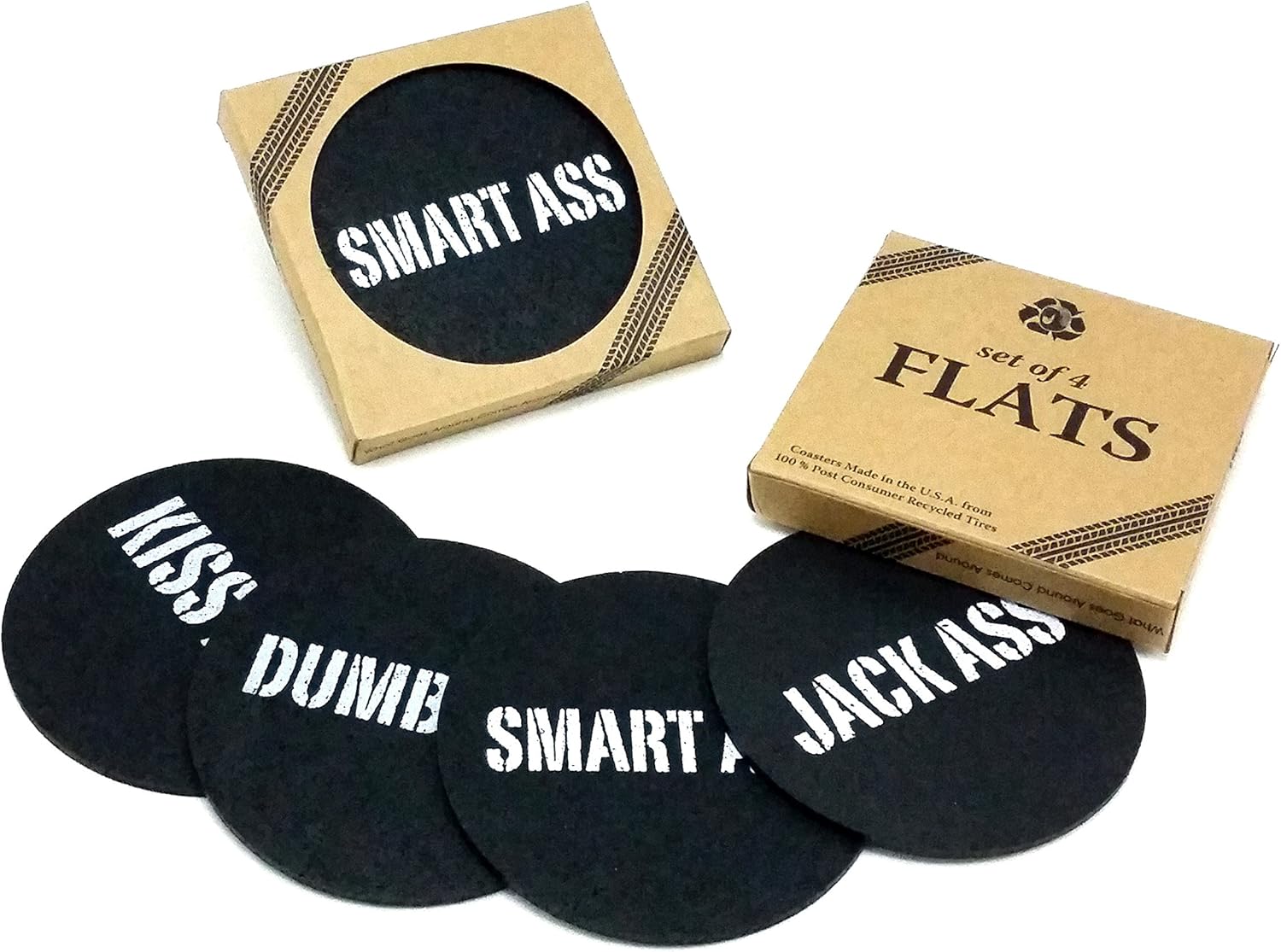 Amazon.com | Recycled Tire Coaster Set: Coasters