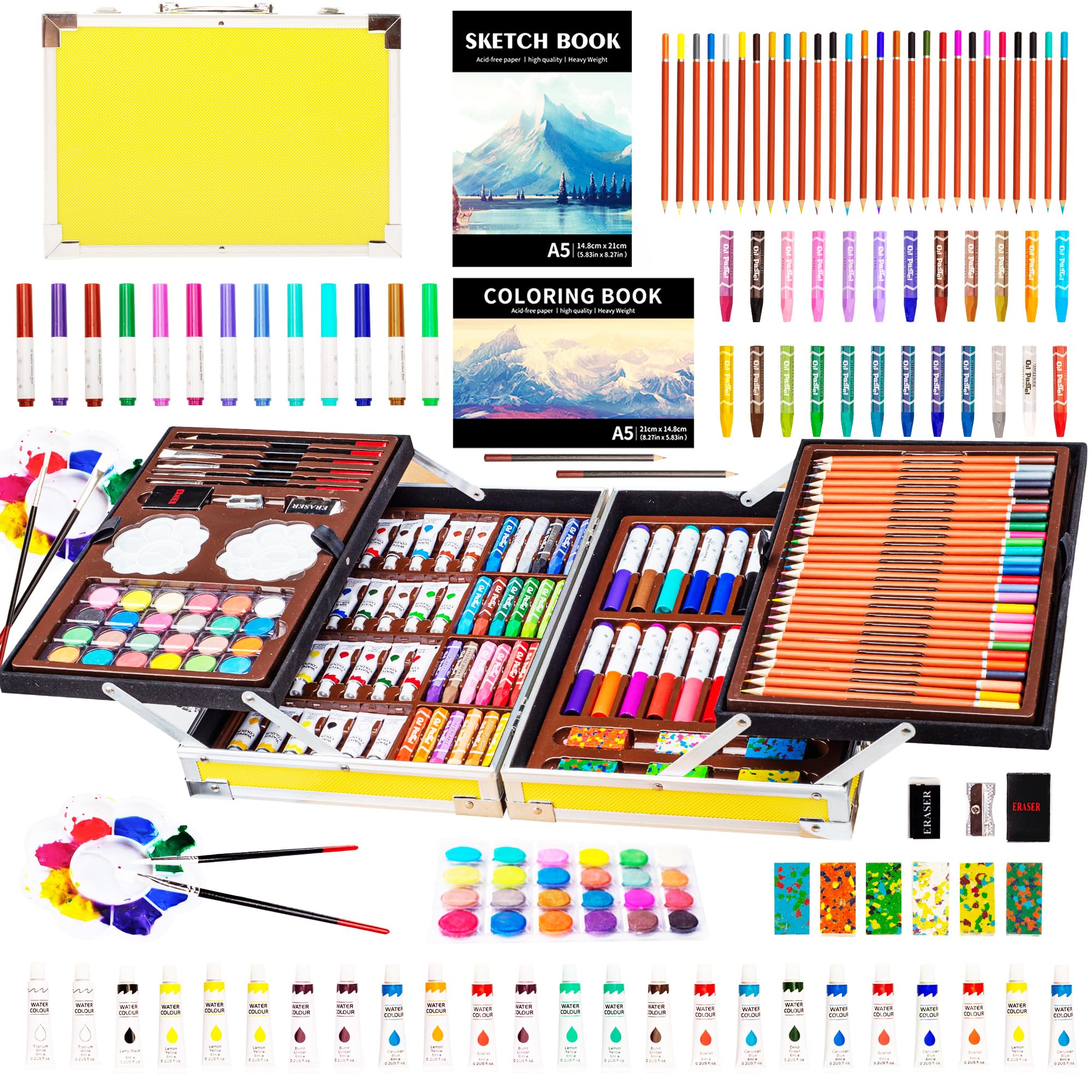 KINSPORY Art Supplies, 139 Pack Painting Drawing Art Kit with 2 Sketch ...