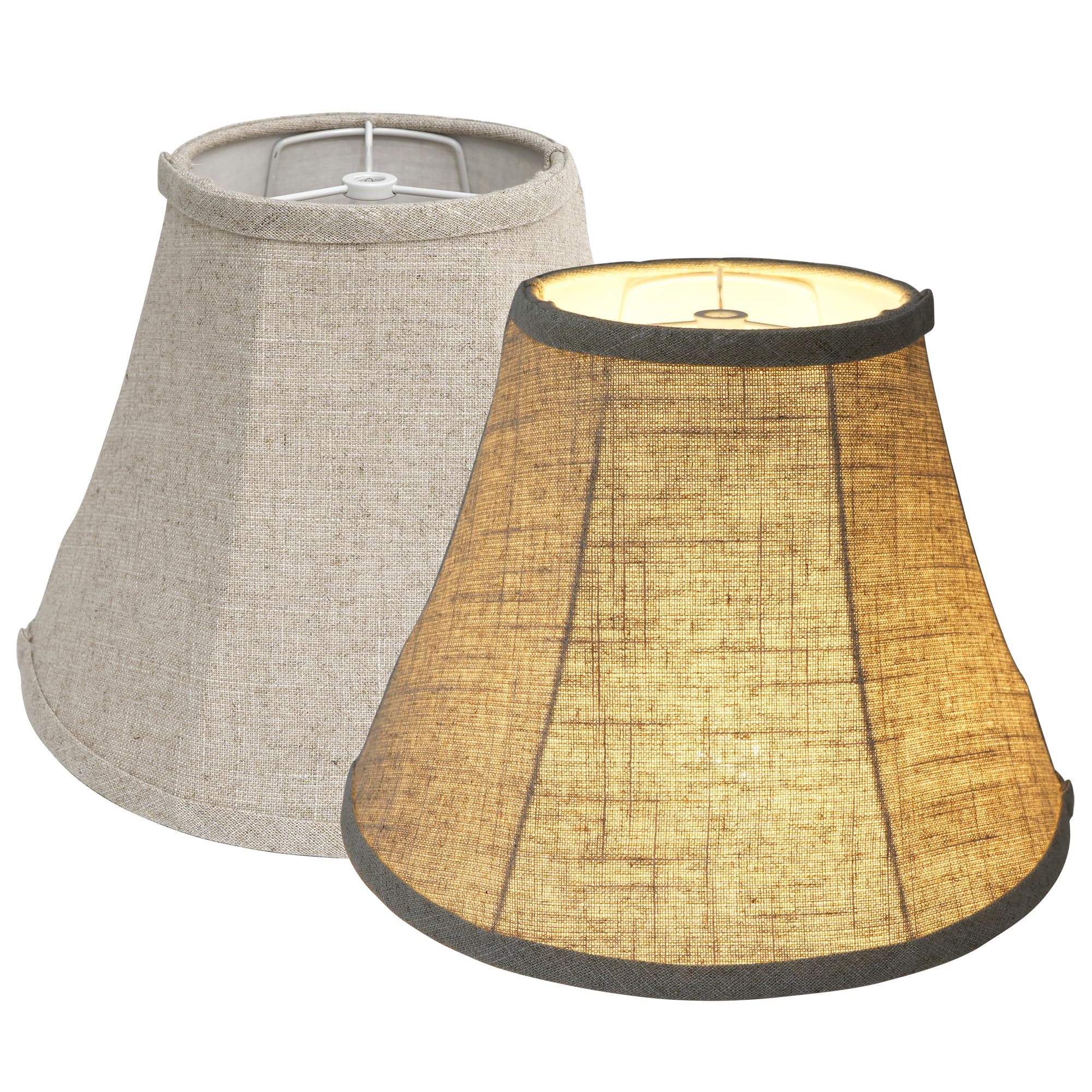 NUODITOS Wheat Color Lamp Shades Set Of 2 Fabric Lampshades Replacement ...