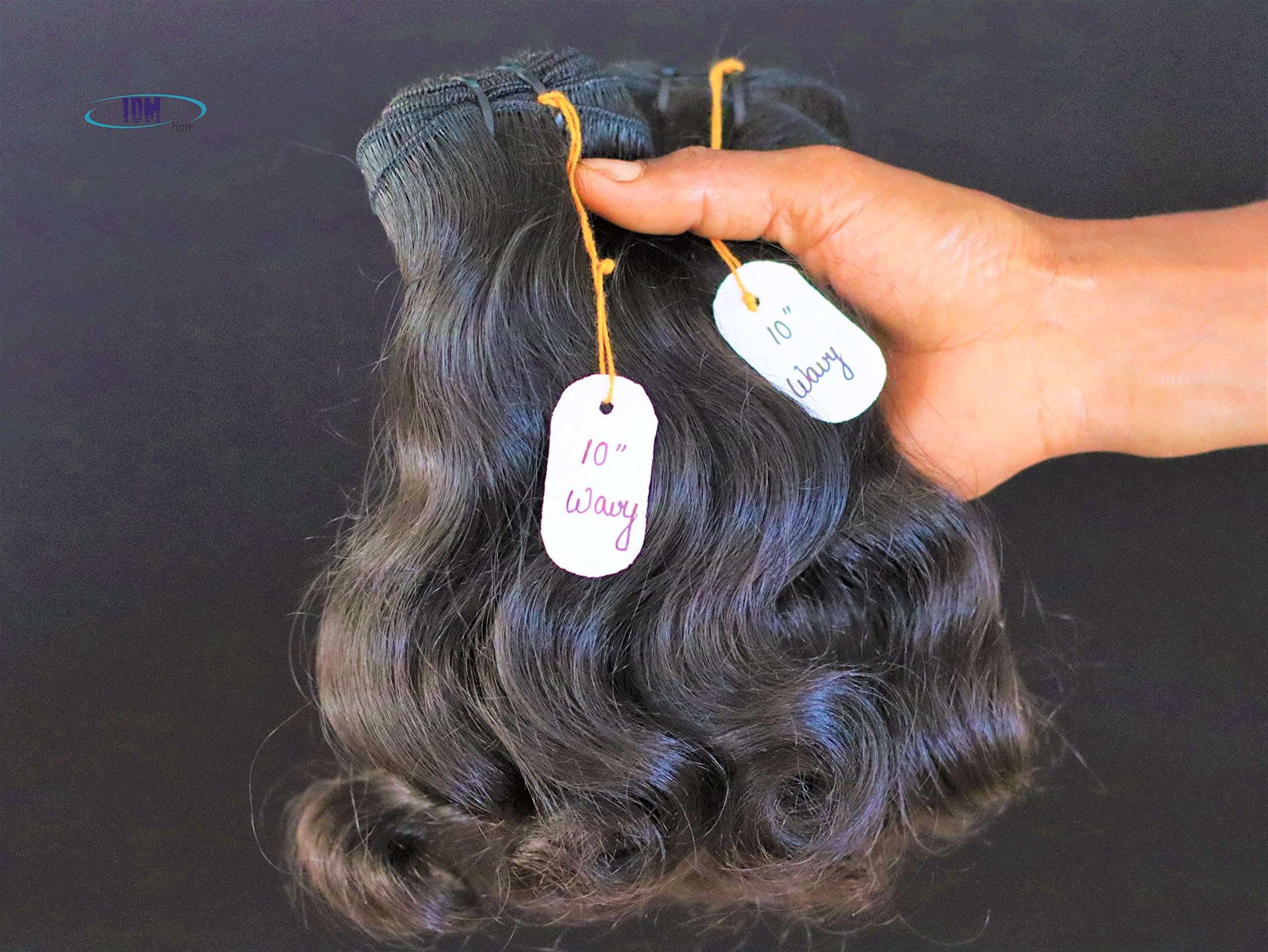 IDM 10” Wavy 2 bundles raw indian bundles human hair indian natural ...