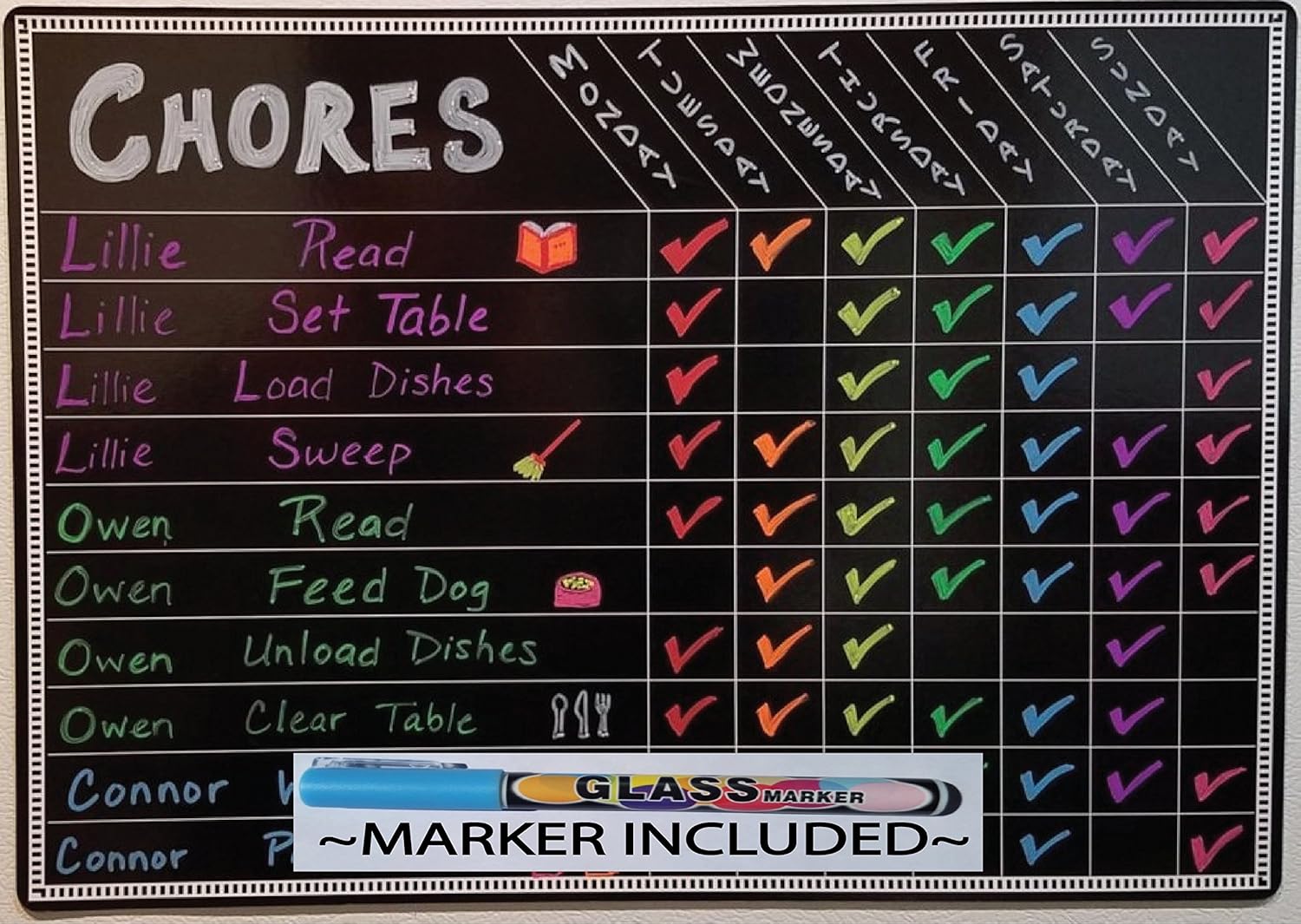 Chore Charts For Kids Multi Use Magnetic Dry Erase Board Responsibility 