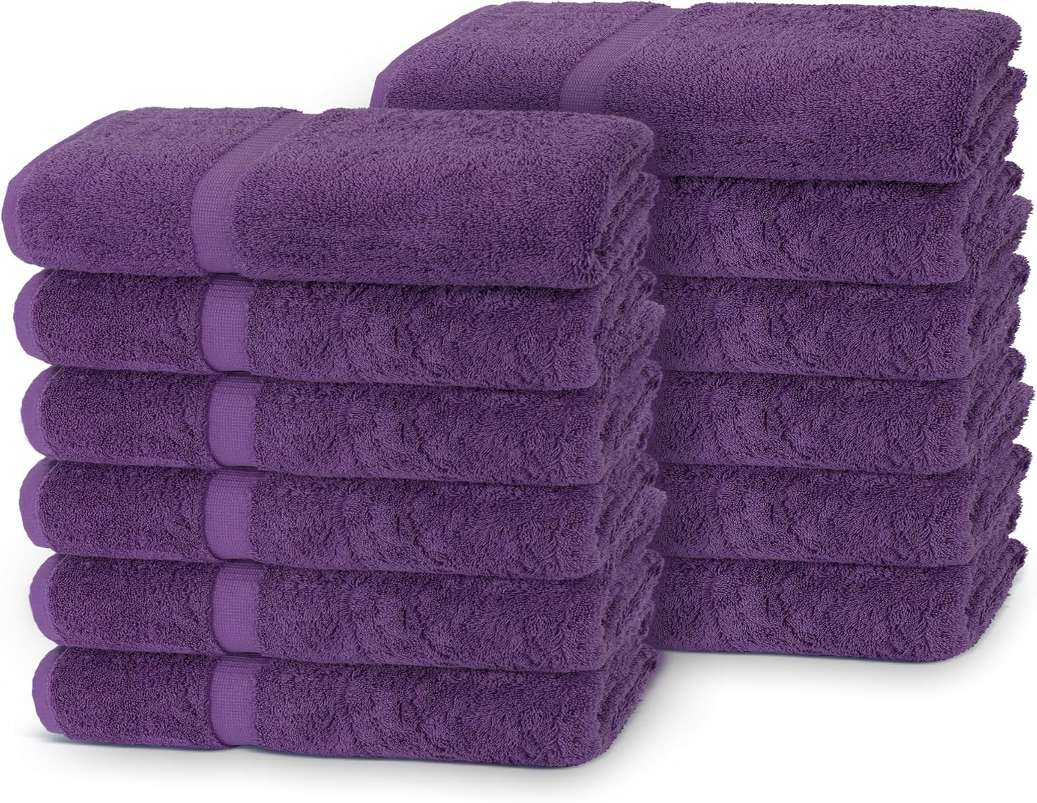 Amazon.com: Indulge Linen Dobby Border Towel Sets (Muted Purple ...