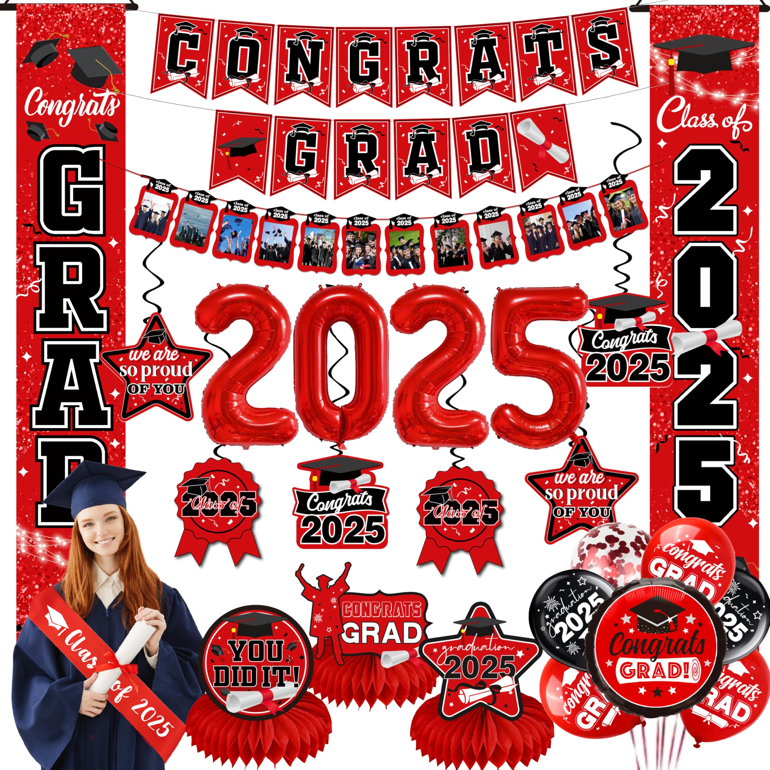 Graduation decorations class of 2025,Grad 2025 door porch signs ...