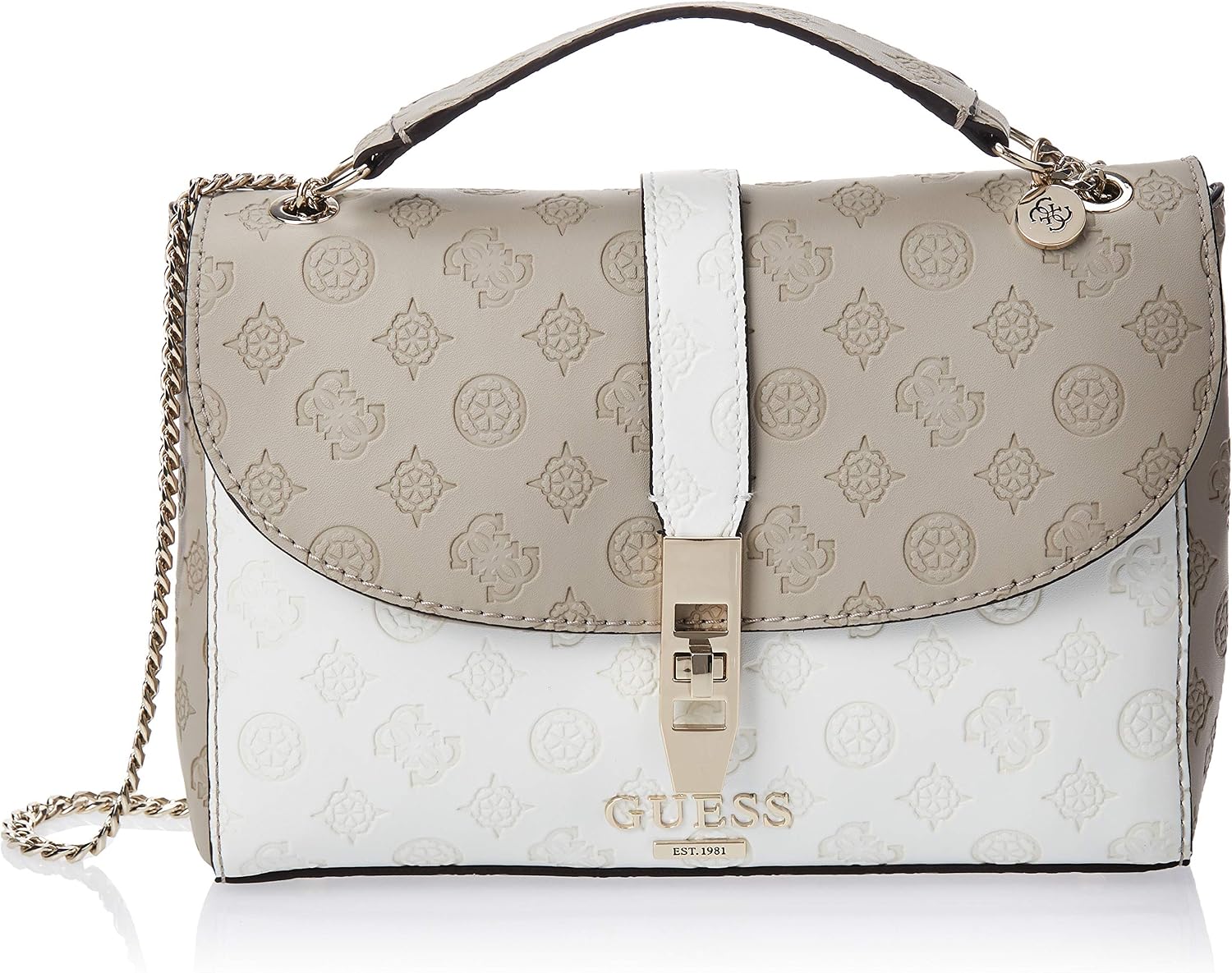 GUESS Peony Classic Convertible Crossbody Flap Taupe Multi One Size ...