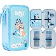 Amazon.com: Bluey Filled Pencil Case for Kids with 2 Compartments ...