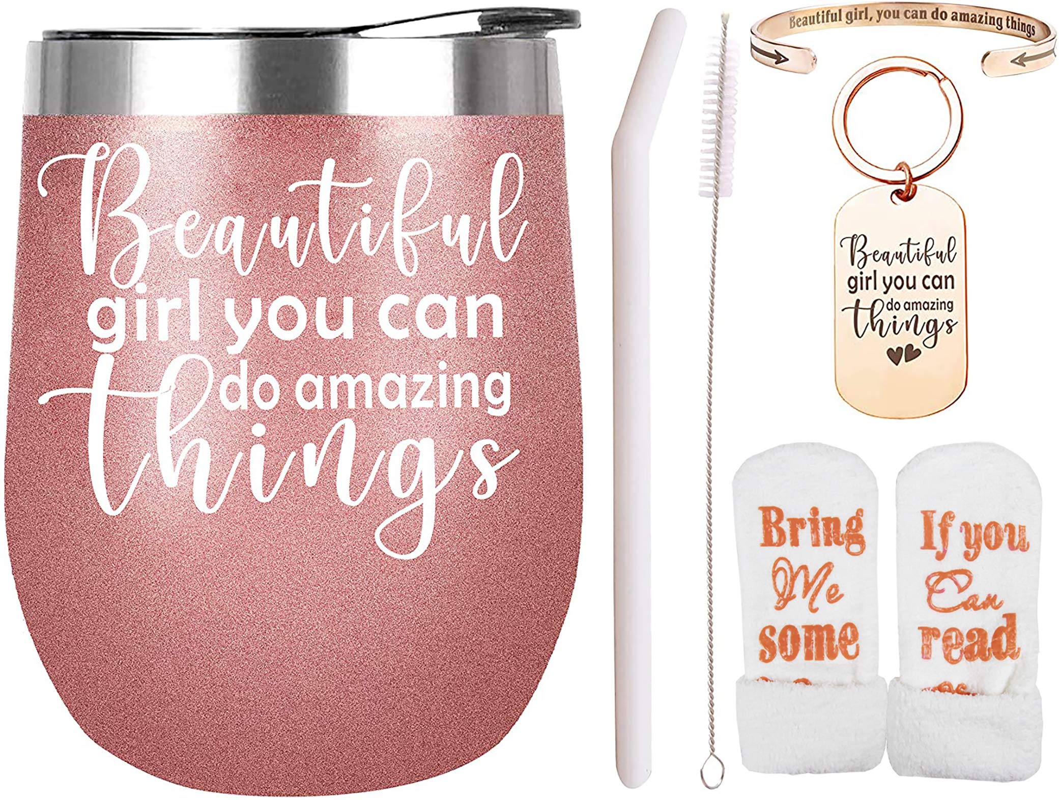 Inspirational Gifts for Women Tumbler, Beautiful Girl You Can Do ...