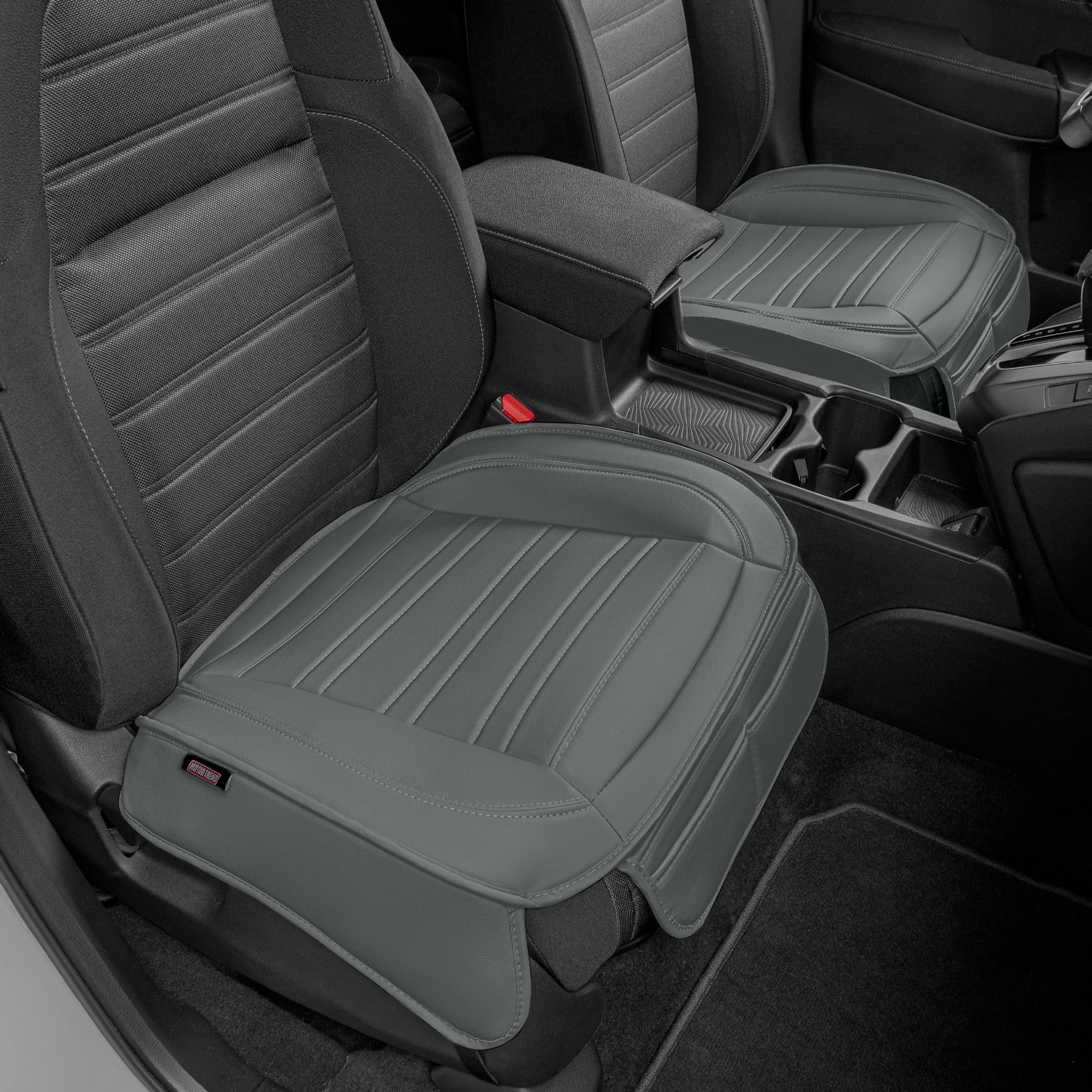 Motor Trend Gray Faux Leather 1-Piece Padded Car Seat Protector with ...