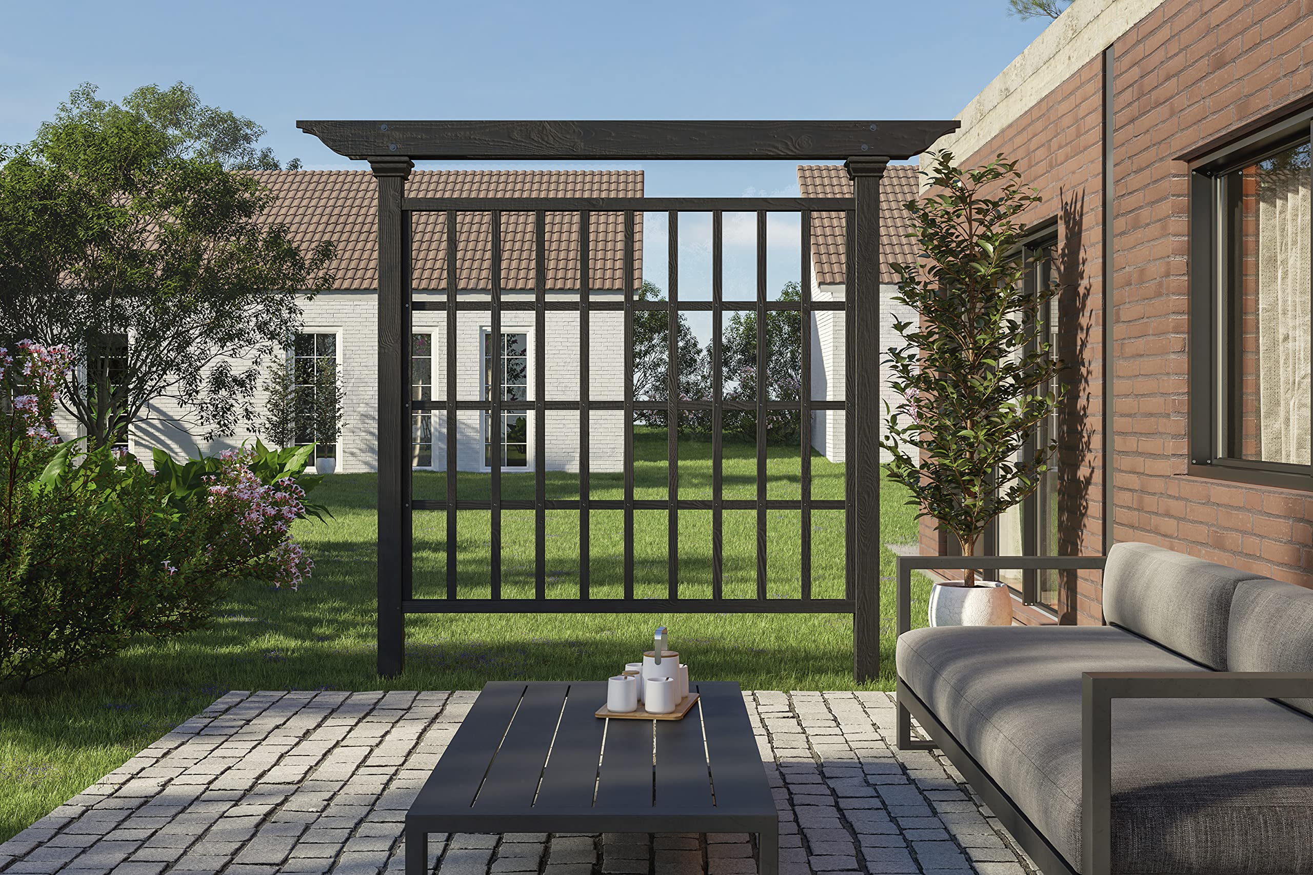 Vita 80 inch by 90 inch Wildwood Cedar Wood Trellis and Privacy Screen ...