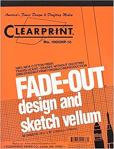 Amazon.com: Clearprint Vellum Pad with 10x10 Fade-Out Grid, 8.5x11 ...