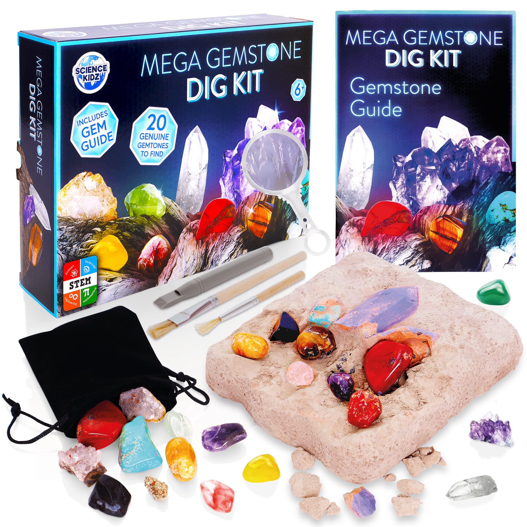 Mua Science Kidz Mega Gemstone Dig Kit - 20 Real Life Gems & Crystals ...