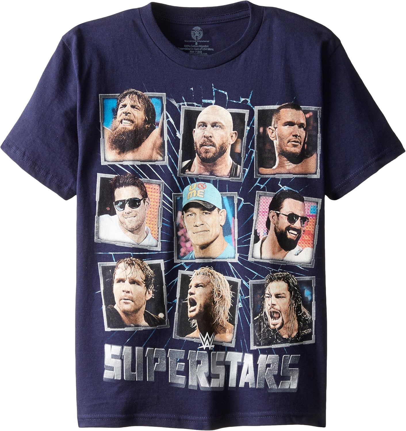 Amazon.com: WWE Boys' Big Superstars Tee Shirt, Navy, Large/ 14/16 ...