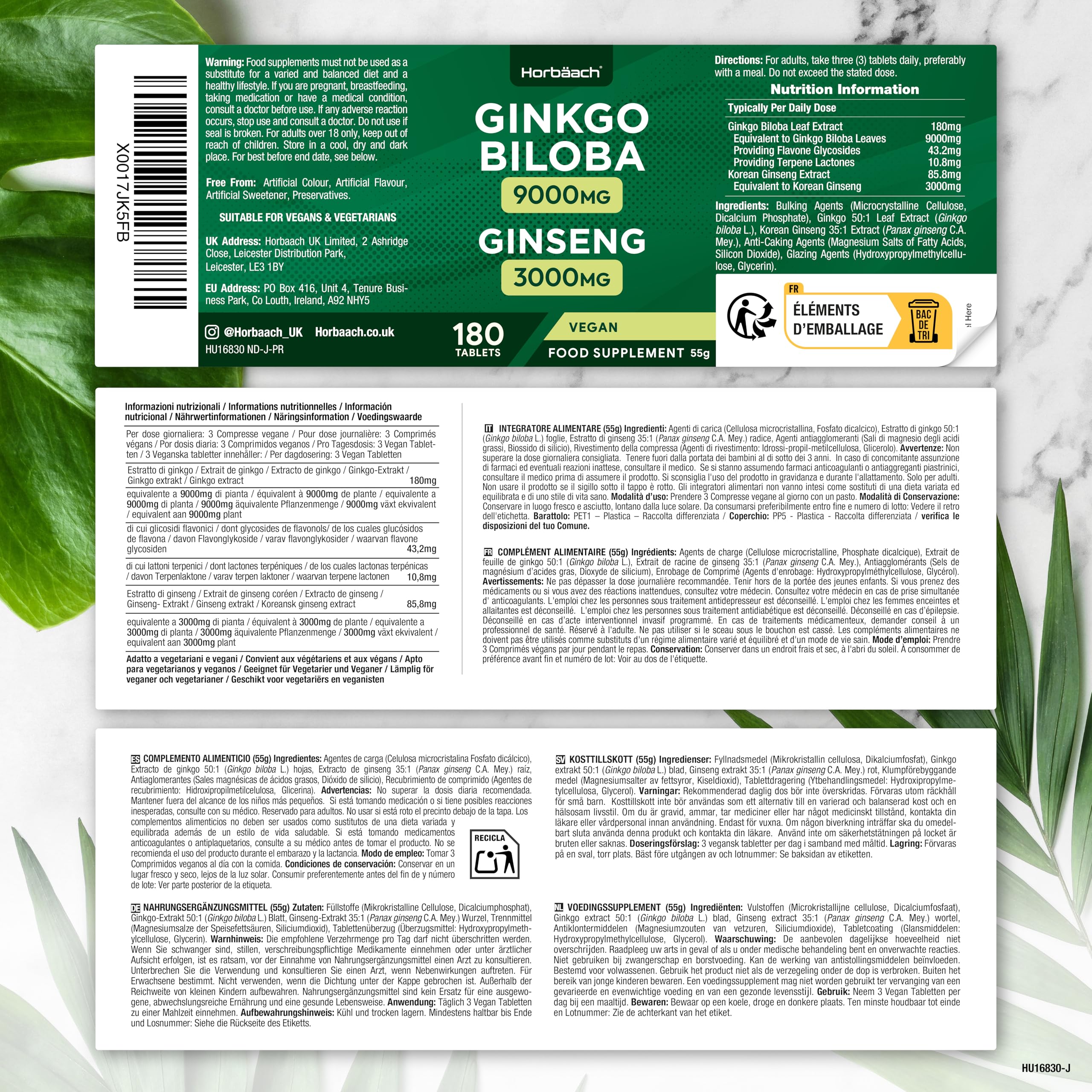 Mua Ginkgo Biloba and Ginseng Tablets | High Strength | Ginkgo 9000mg ...