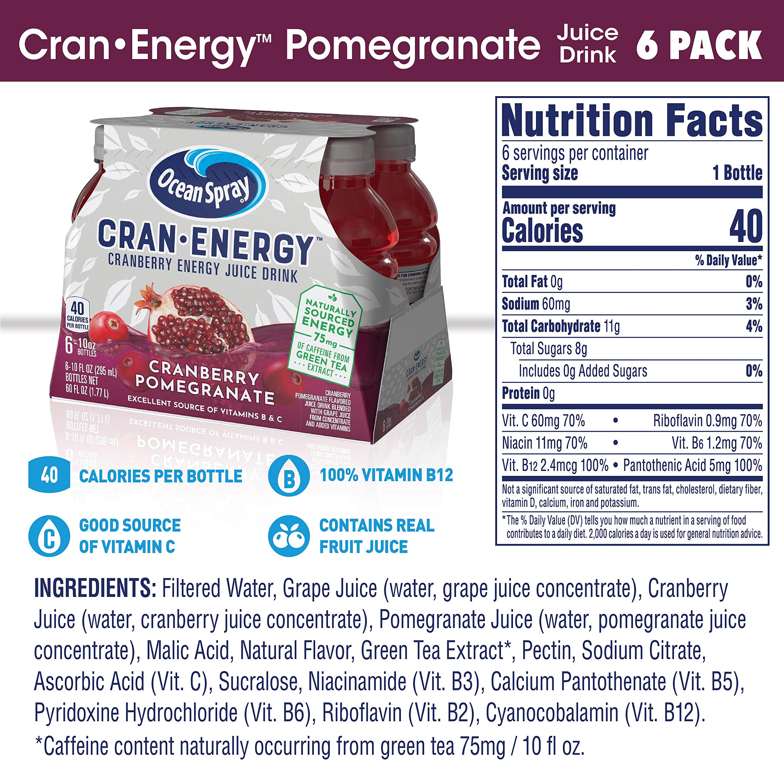 Mua Ocean Spray Cran-Energy? Cranberry Pomegranate Juice Drinks, 10 Fl ...