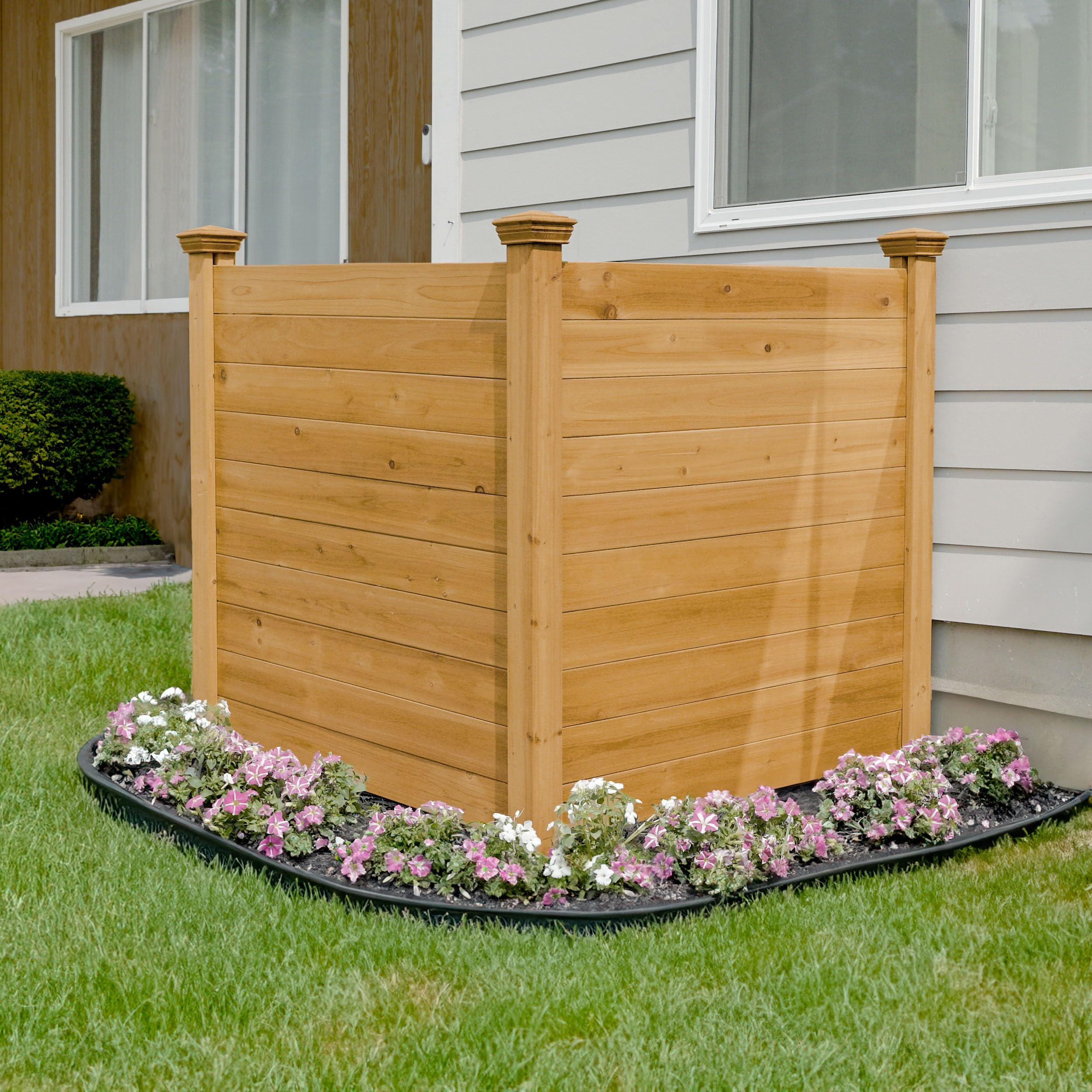 4ft H x 4ft W (2 Panels) No Dig Enclo Premium Wood Privacy Screen ...