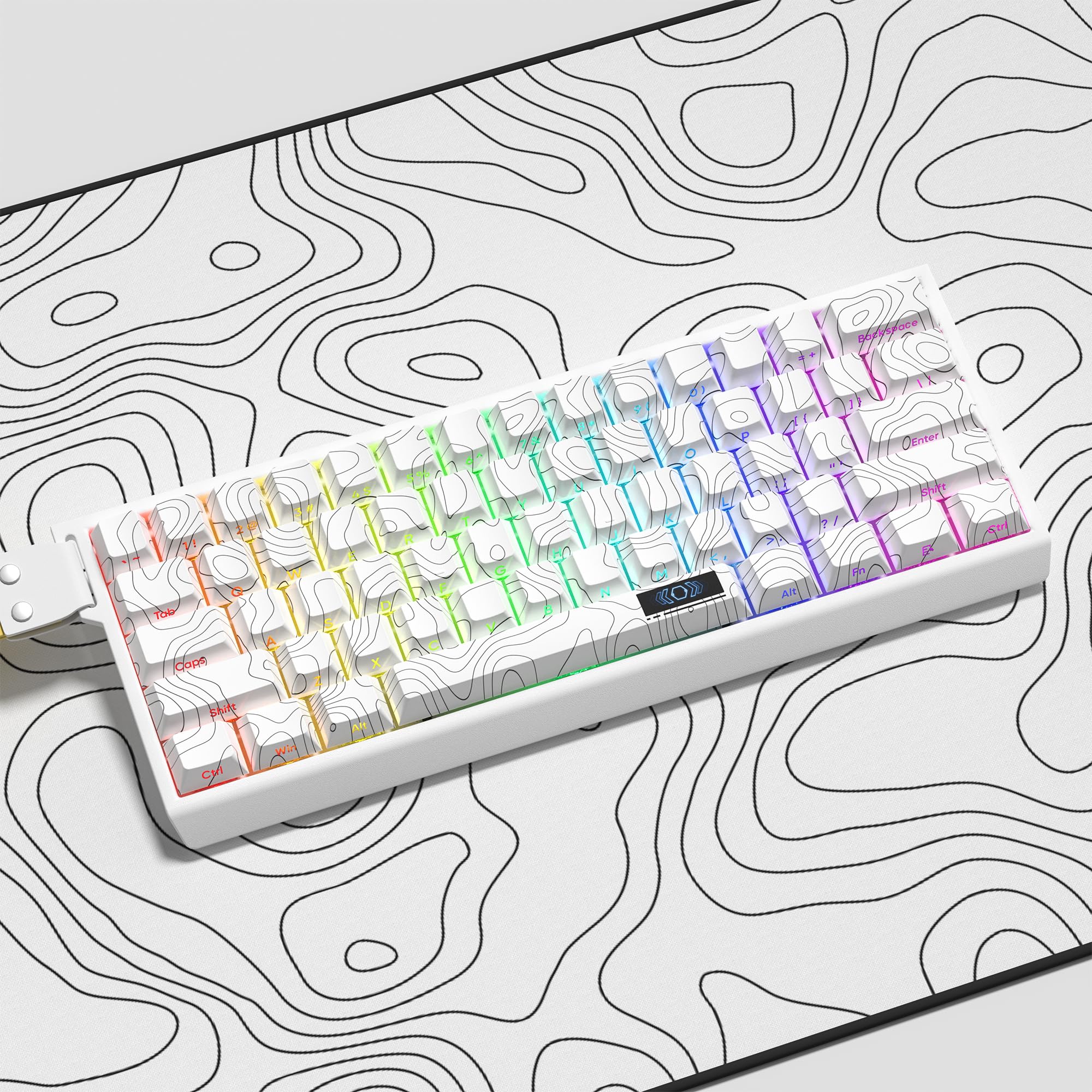 Mua dagaladoo PBT keycaps,White Topographic keycaps 75 Percent,Shine ...