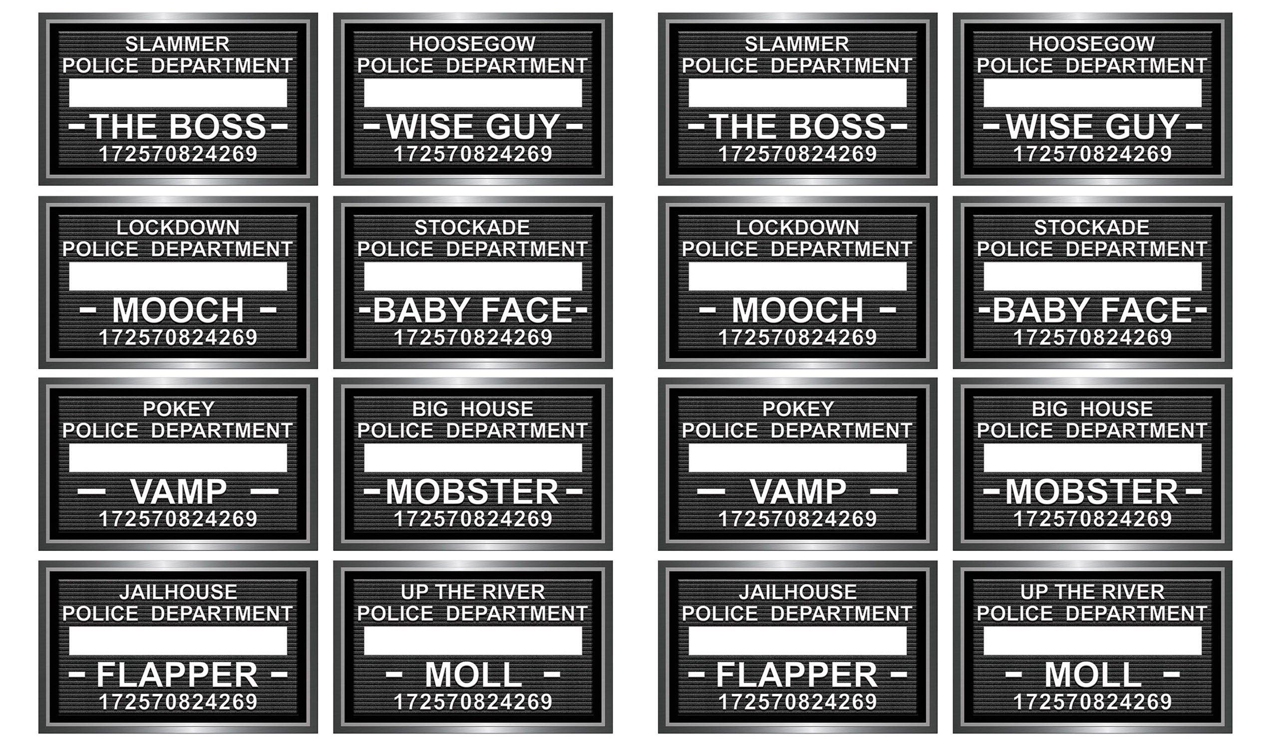 Beistle 16-Piece Mug Shot Photo Fun Signs In Black/White, Roaring 20s ...