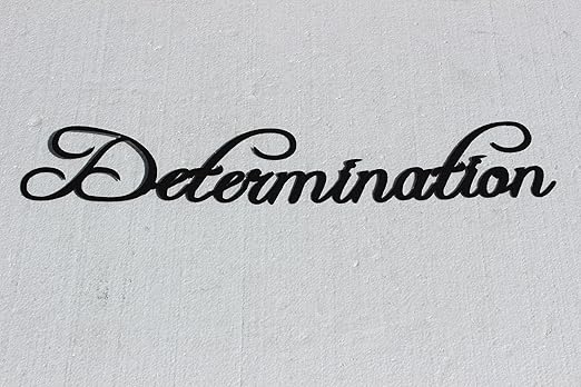 Determination Word Fancy Script Home Decor Metal Wall Art: Amazon.co.uk ...