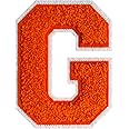 Amazon.com: 4.5" Chenille Letter Patches Orange Iron on Letters for ...