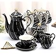 Amazon.com | DUJUST 22 pcs Porcelain Tea Set for 6, Luxury British ...