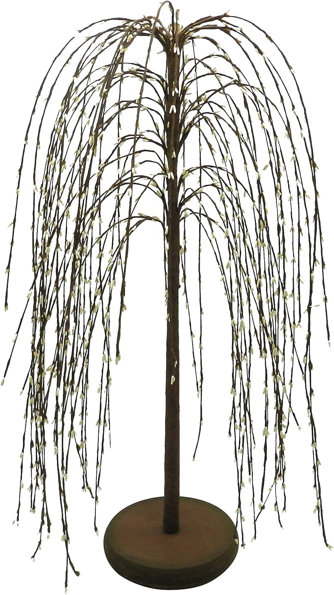 CVHOMEDECO. Cream Pip Berry Weeping Willow Tree Country Vintage ...