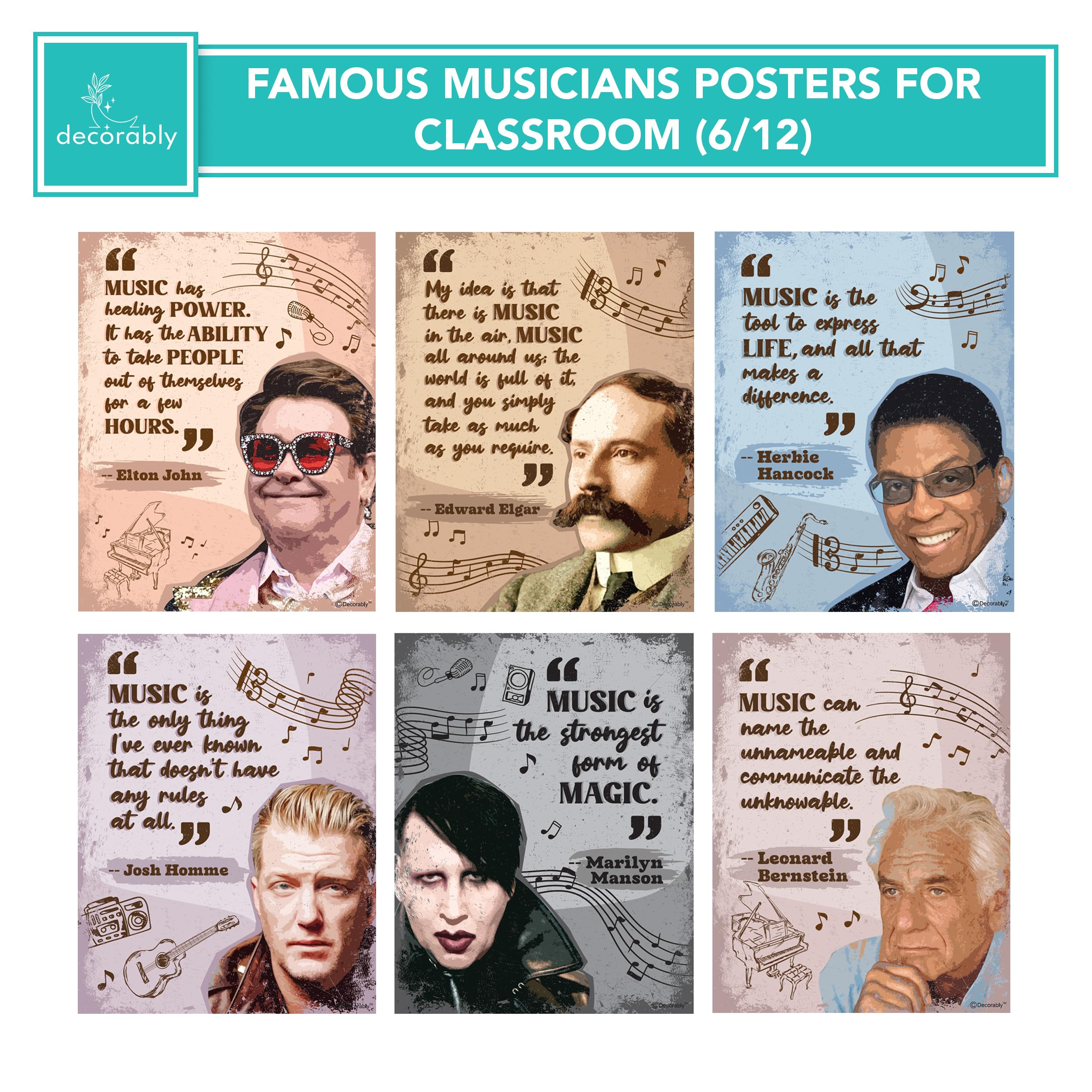 Mua 12 Music Classroom Posters - 11x14in Music Classroom Decor, Music ...