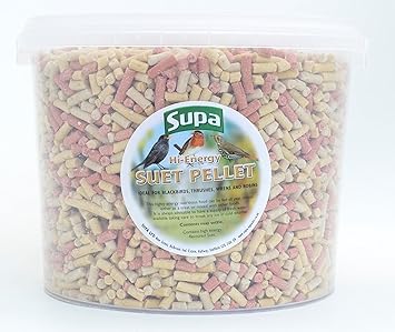 Supa Mixed Suet Pellets for Wild Birds, 3 Litre Bucket , High Energy ...