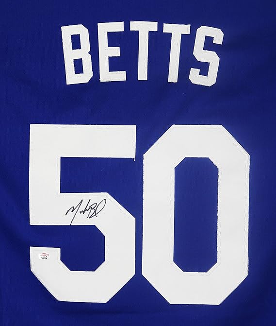 Mookie Betts Los Angeles Dodgers Signed Autographed Blue #50 Jersey ...