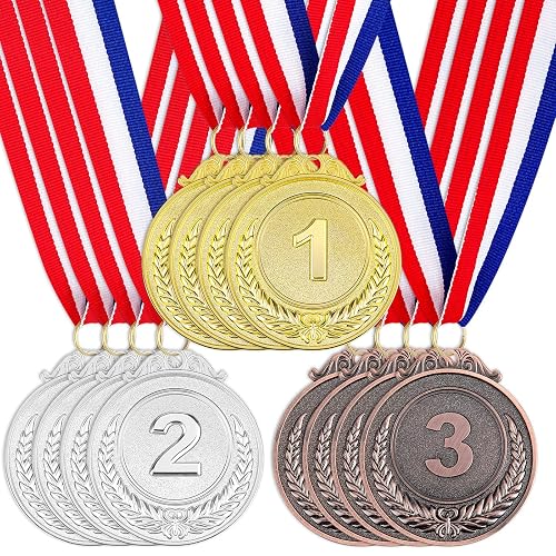 Awpeye 48 Pieces Award Medals 1st 2nd 3rd (Gold, Silver, Bronze) Metal ...