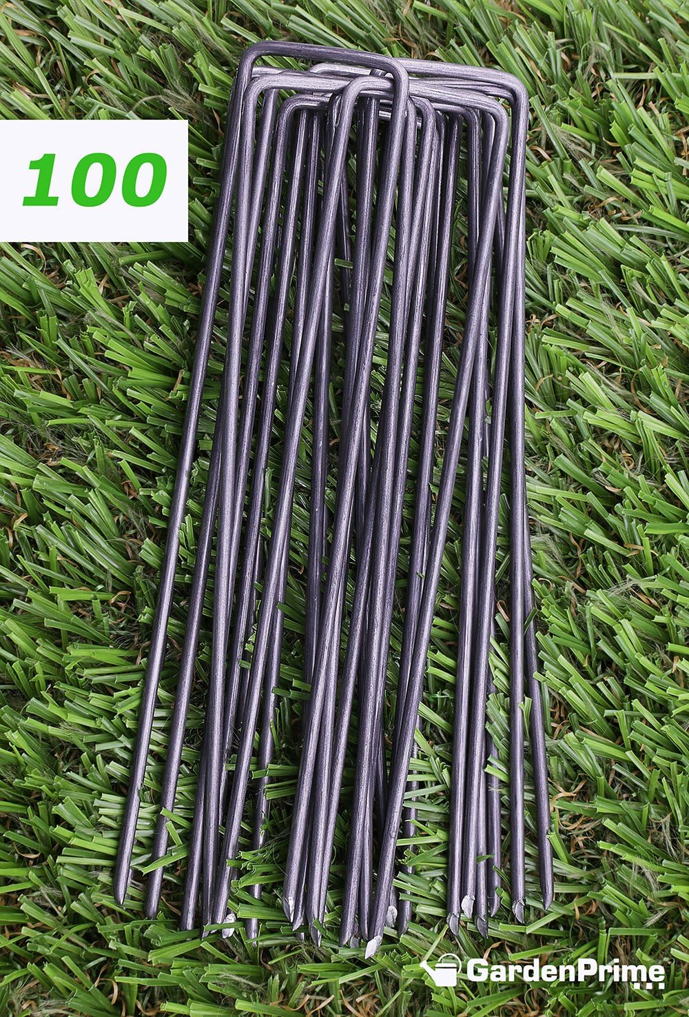 GardenPrime 50 pack Metal U-shaped Garden Pegs Ground Stakes Pins for ...