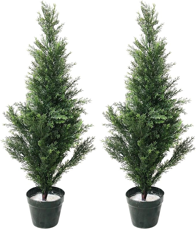 Amazon.com: Pure Garden 50-10005 Artificial Mini Cedar Topiary Trees ...