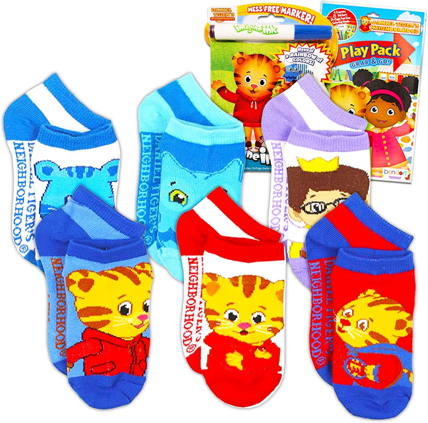 Amazon.com: 2T-4T Daniel Tiger Socks Bundle ~ 6 Pairs Daniel Tiger ...