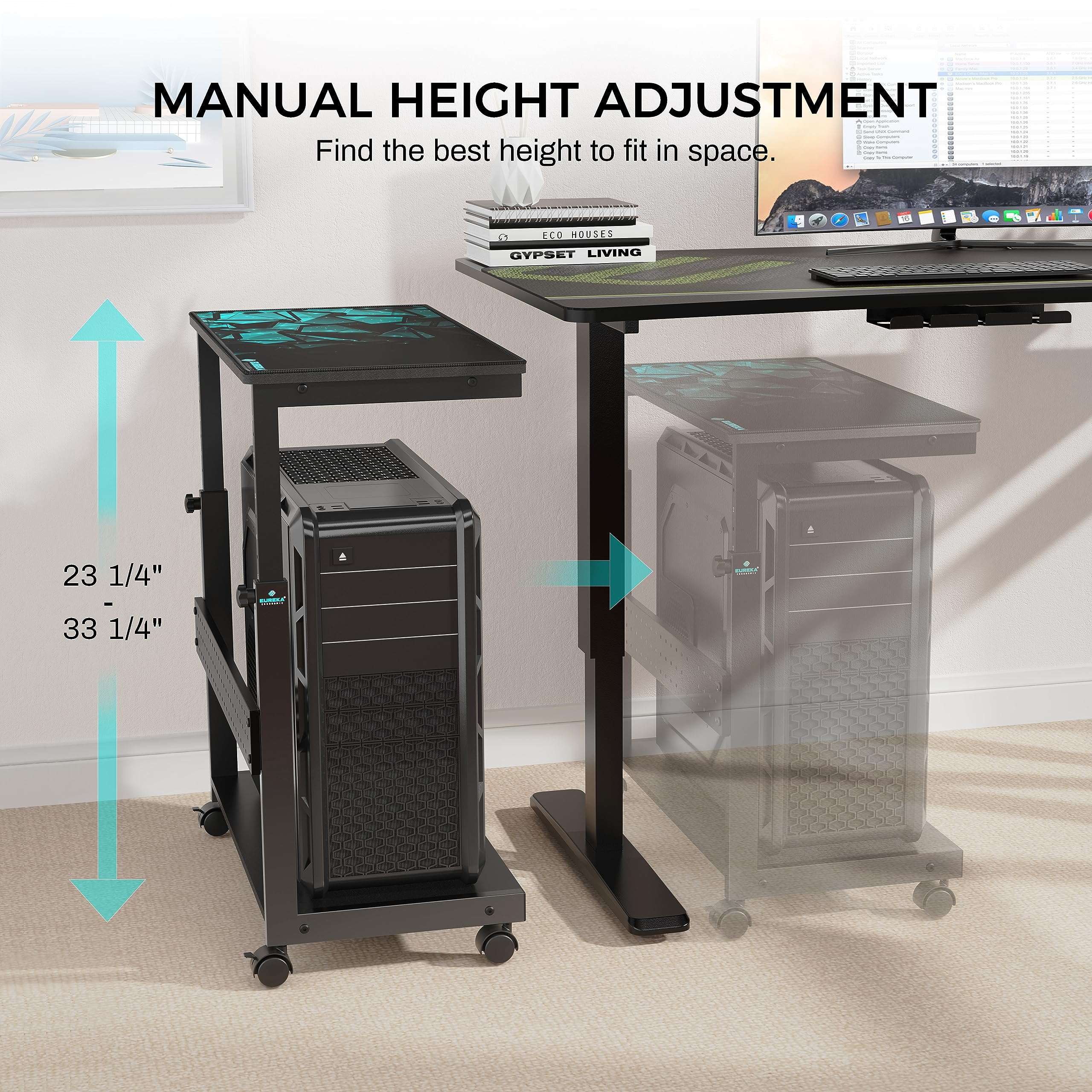 Mua EUREKA ERGONOMIC Height Adjustable Computer Tower Stand, 2-Tier ATX ...