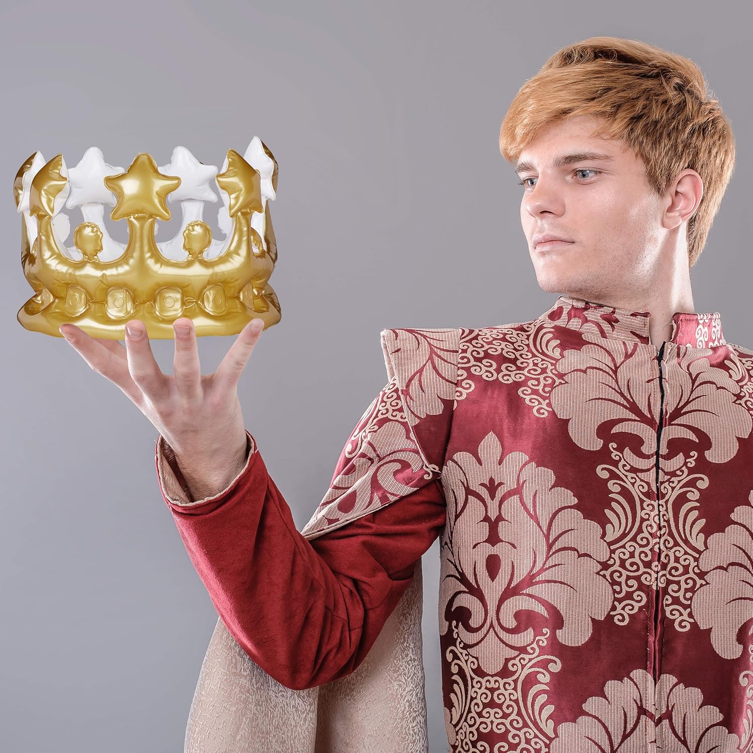 Relaxdays Inflatable Crown, Carnival Costume Accessory, Princess, King ...