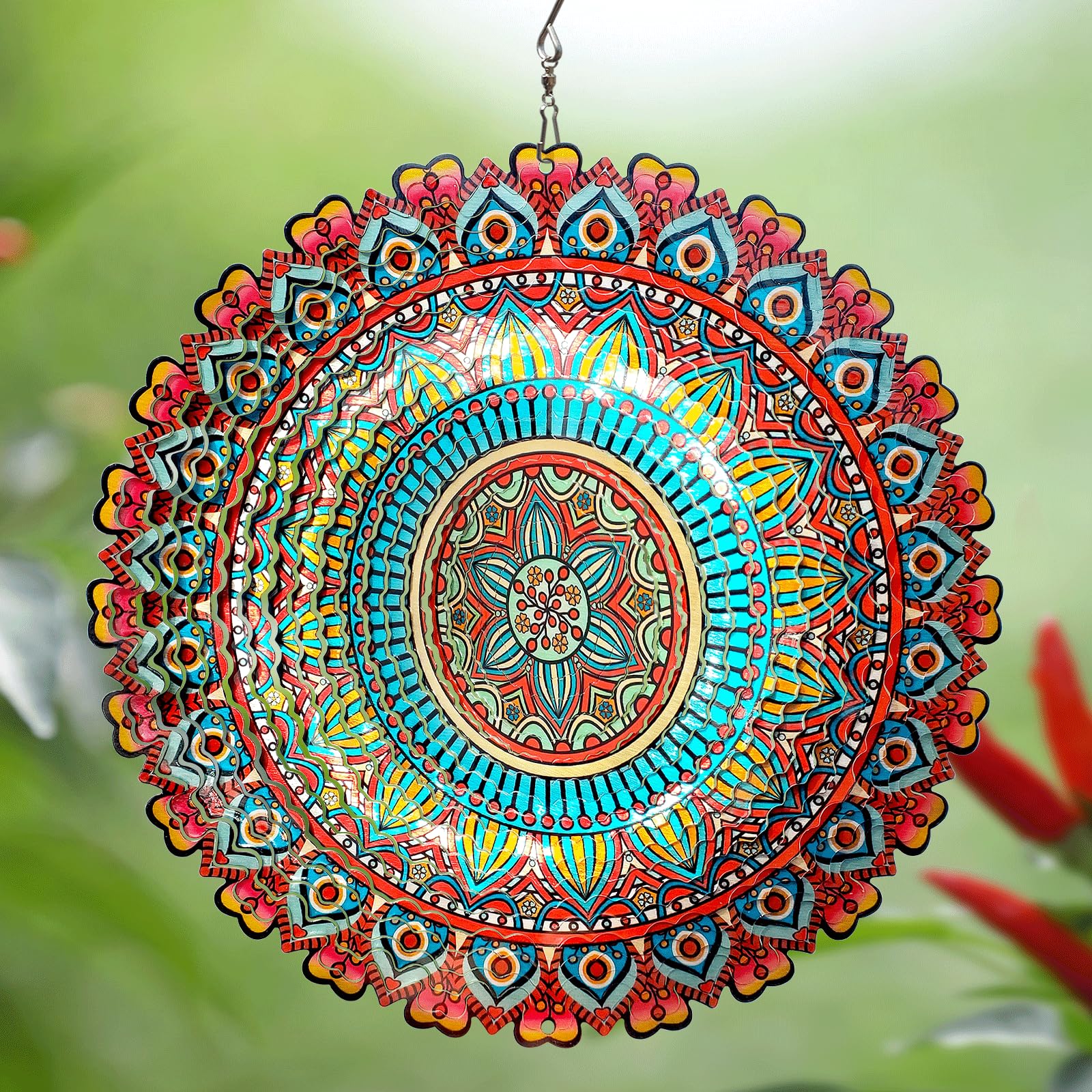 Goolyrusim Wind Spinner Rich Love Mandala Wind Spinners for Yard Garden ...