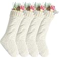 Pack 4, 18" Unique Ivory White Knit Christmas Stockings : Amazon.ca: Home