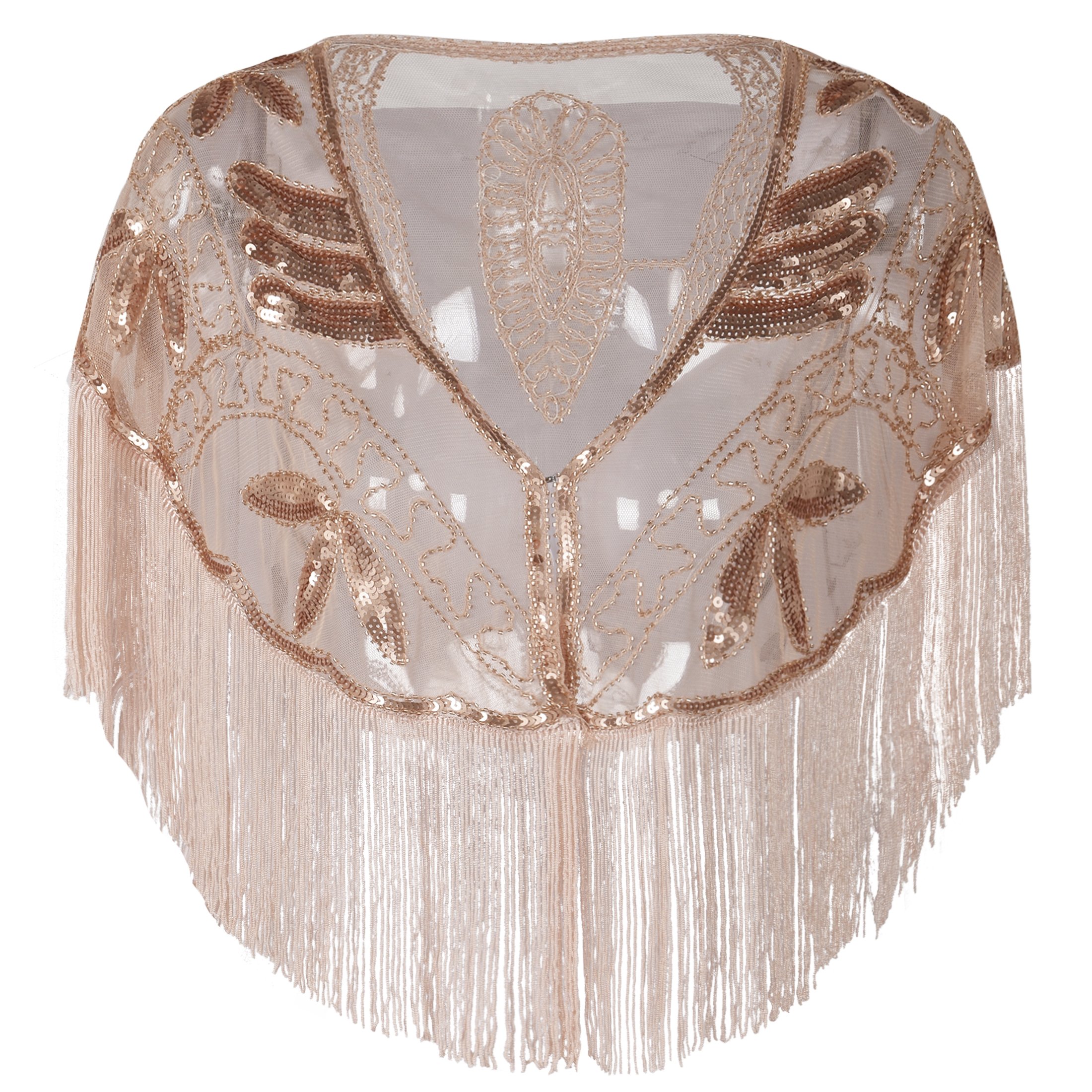 PrettyGuide Women's Evening Shawl Sequin Fringed Bolero Flapper 1920s ...
