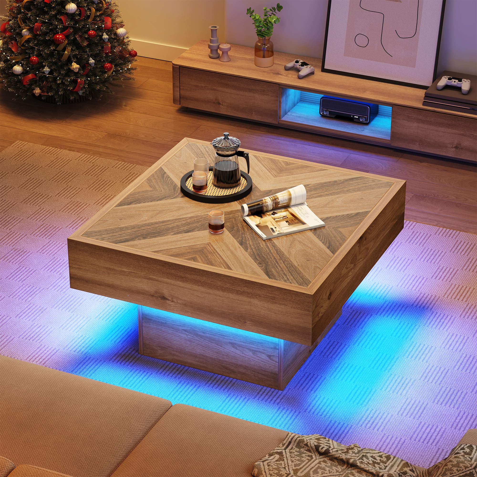 YITAHOME LED Coffee Tables for Living Room, Modern Coffee Tables with ...
