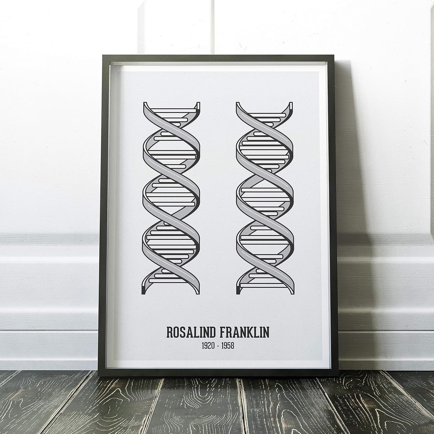 Amazon.com: Rosalind Franklin Poster with Double Helix Structure of a ...