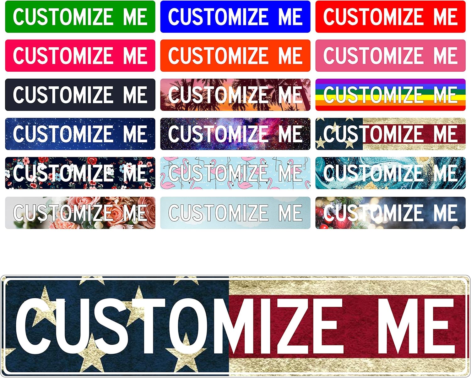 Amazon.com: Custom Street Signs, 13 1/2" x 4" American Flag | 'Add Your ...