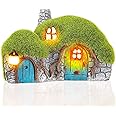 Outdoor Figurine Lights Garden House Statue - Outdoor Statues with ...