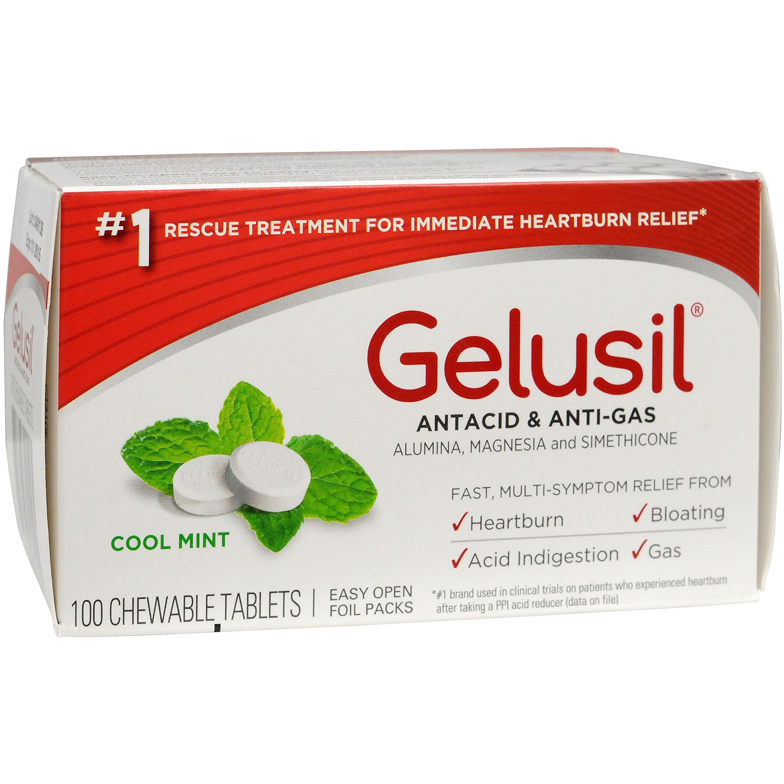 Mua Gelusil Antacid & Anti Gas Tablets for Heartburn Relief, Acid ...