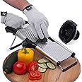 Amazon.com: Mandoline Slicer with Cut-Resistant Gloves and Blade Guard ...