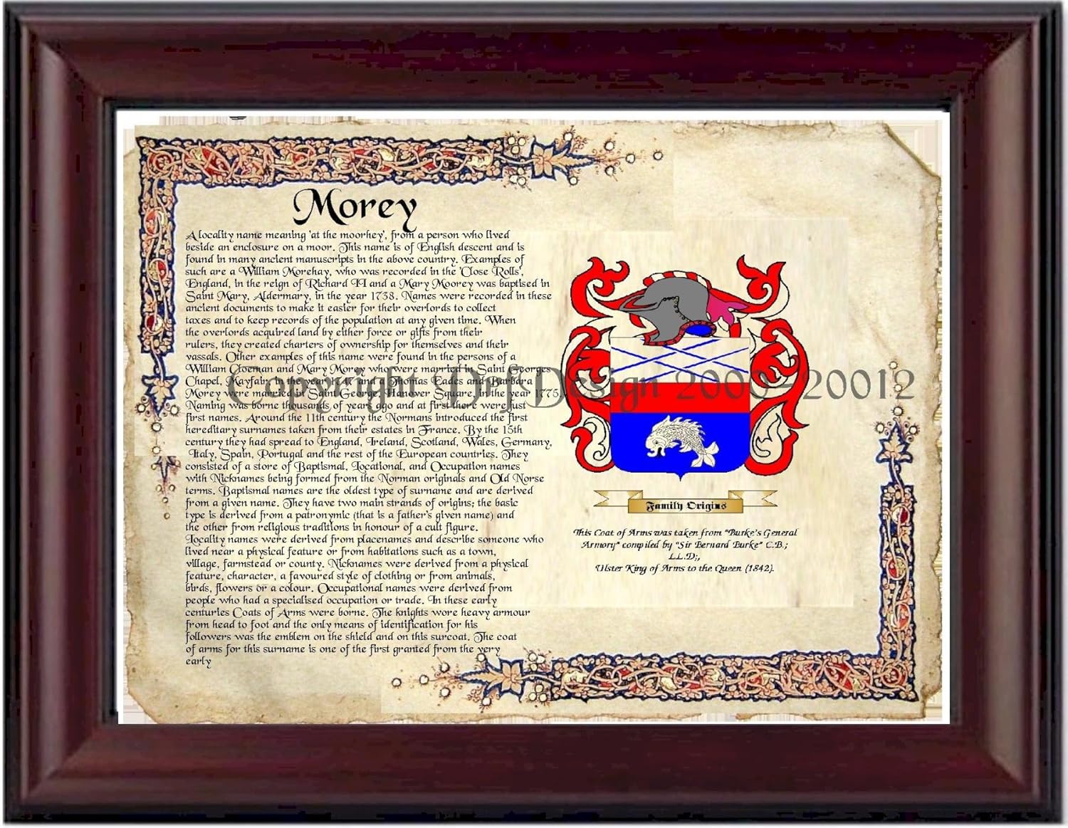 Amazon.com: DRFdesign Morey Coat of Arms/Family Crest on Fine Paper and ...