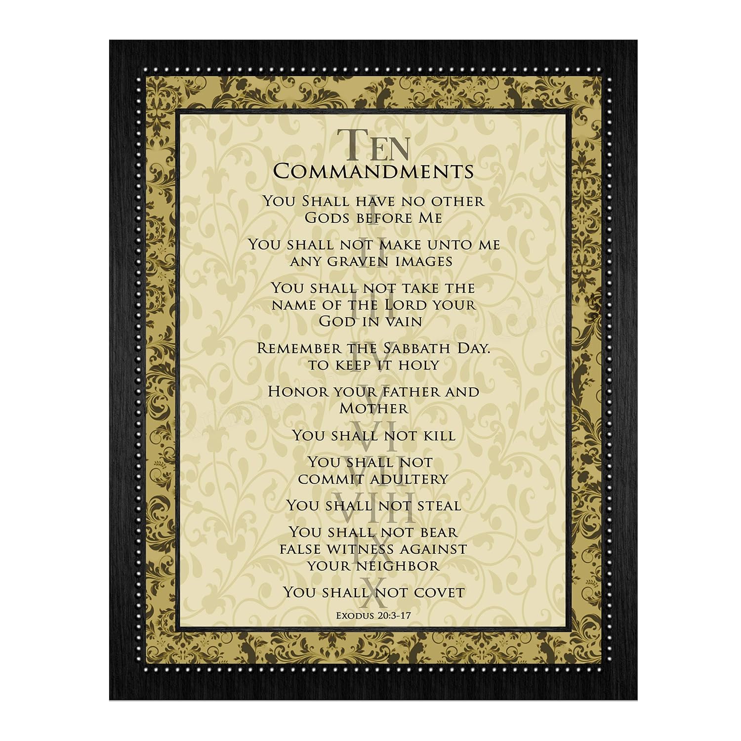 Amazon The Ten Commandments Exodus 20 3 17 Bible Verse Wall Art