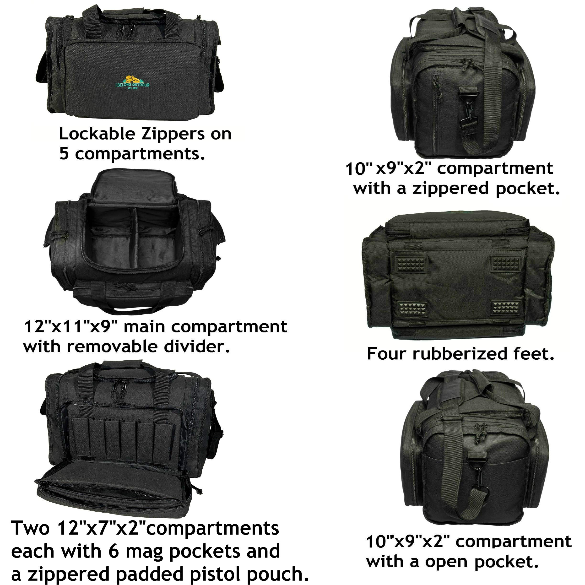 I Belong Outdoor Gun Range Bag – Tactical Shooting Bag for Handguns ...