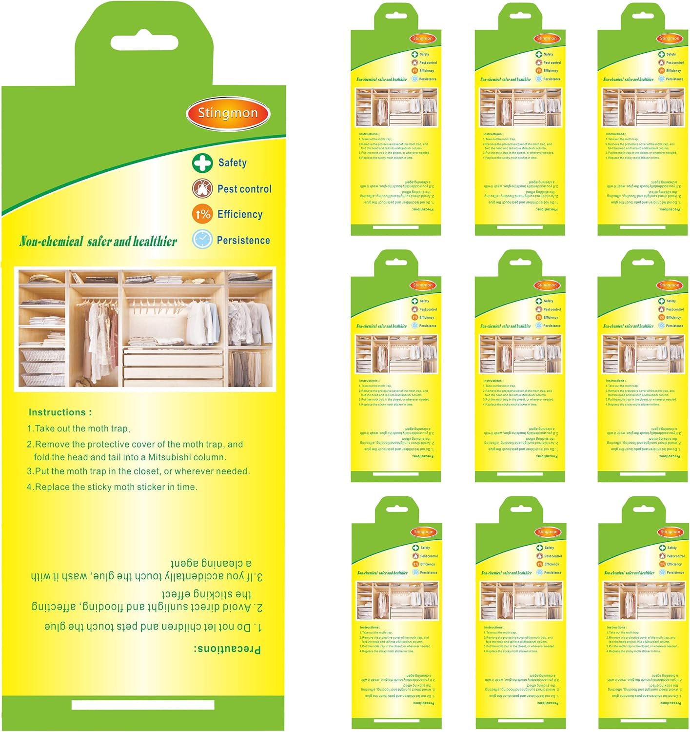 Stingmon 10 pieces moth protection clothes moth trap pheromone trap ...